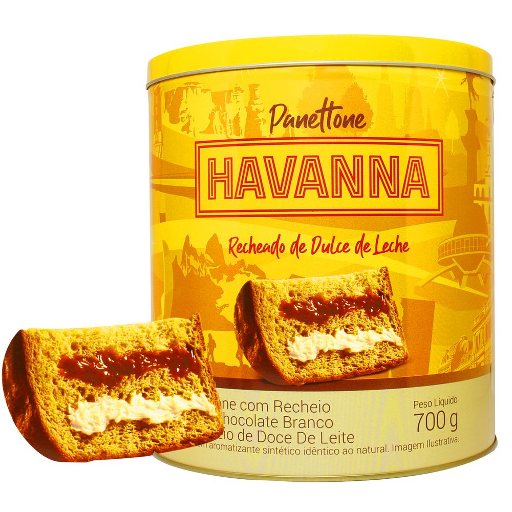 Panetone Havanna Duplo Chocolate Branco Doce Leite 700g - BRDrop